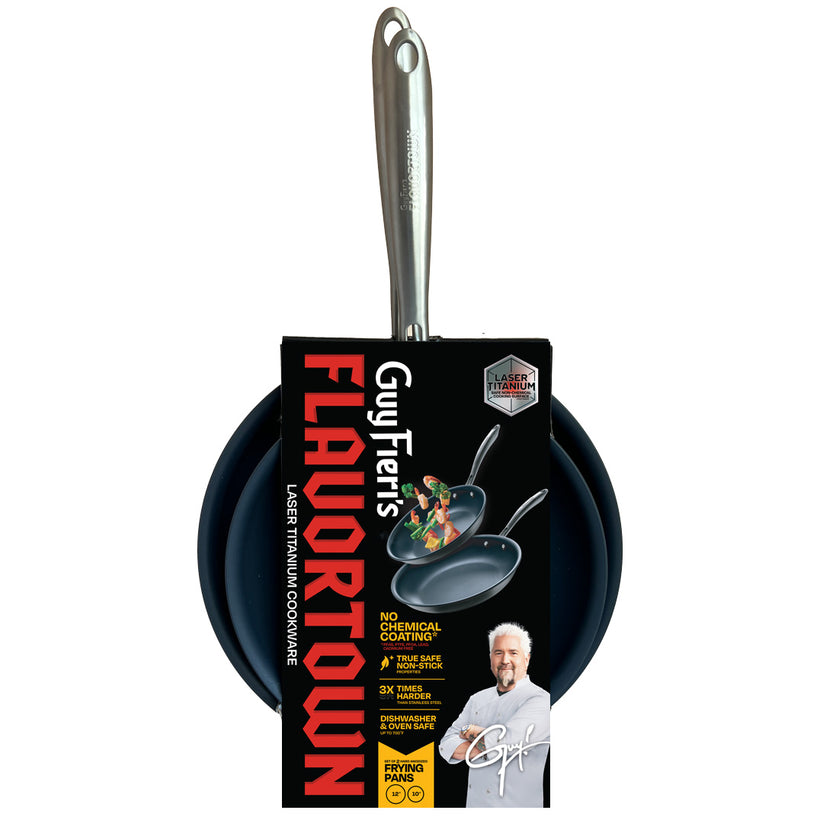 Laser Titanium 2 Piece Fry Pan Set 10" and 12" – Guy Fieri's Flavortown